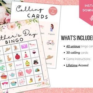 Mother's Day Bingo | Printable Mother's Day Game | Mom Bingo | Mother's ...