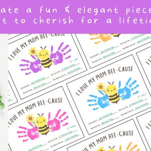 Printable Mother's Day Handprint Craft | Bee-cause Art | Hand Print Art ...