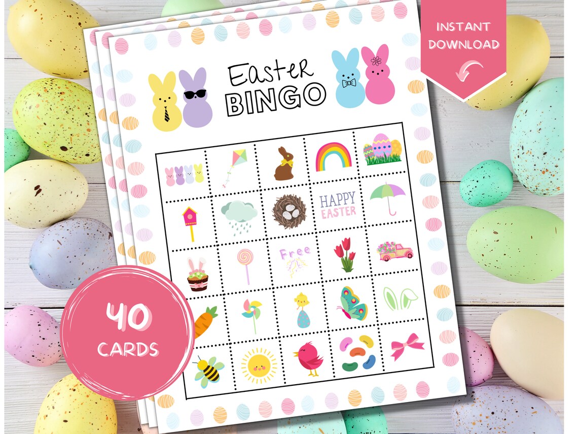 Printable Easter Bingo | Peeps Bingo | Kids Easter Bingo | Easter Game ...