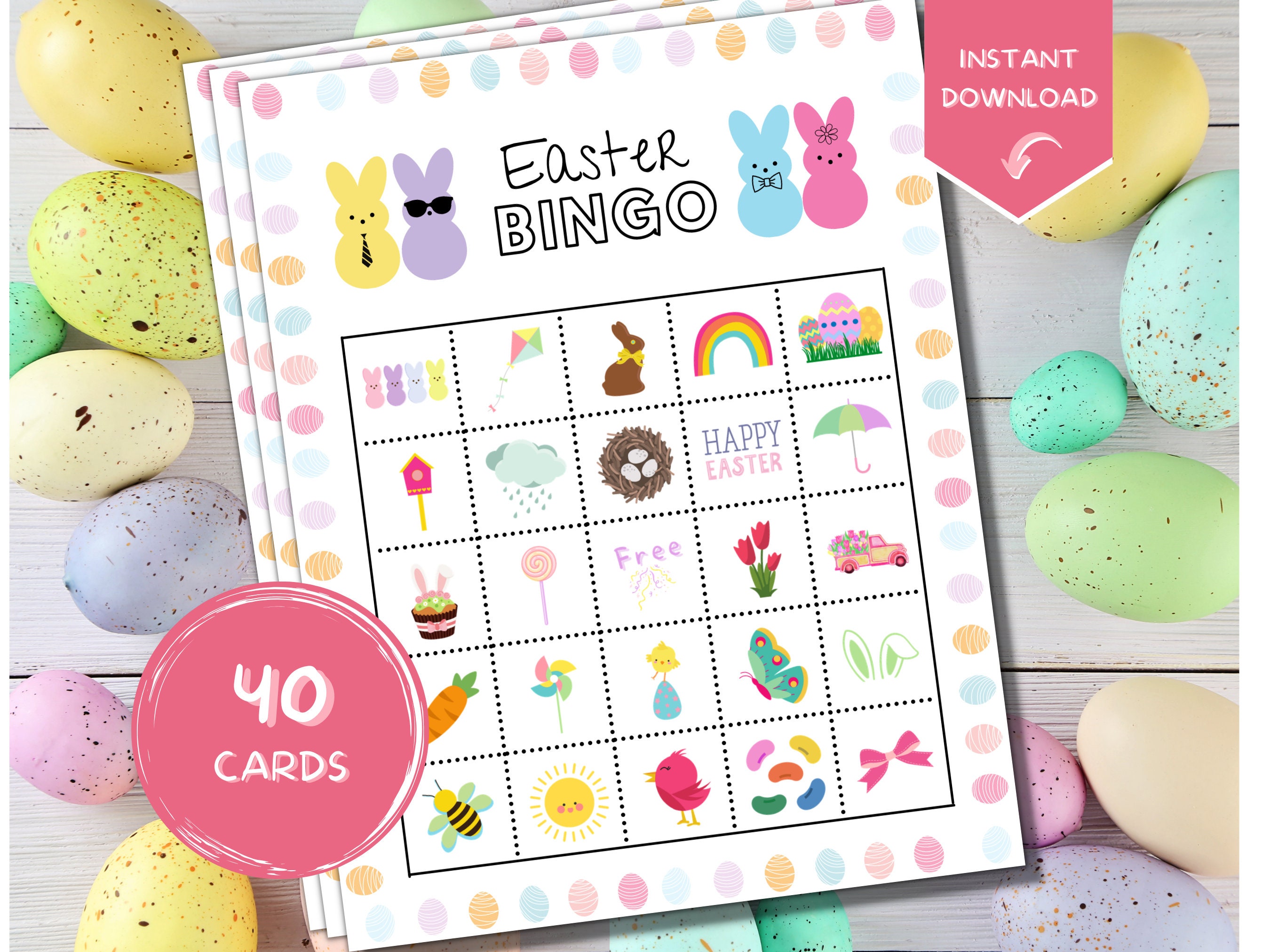 Printable Easter Bingo Peeps Bingo Kids Easter Bingo Easter Game Peeps ...