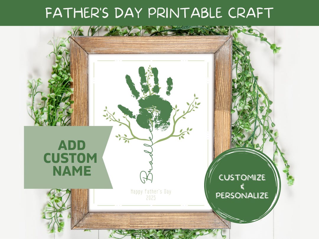 Custom Father's Day Handprint Craft | Hand Print Art | Father's Day ...