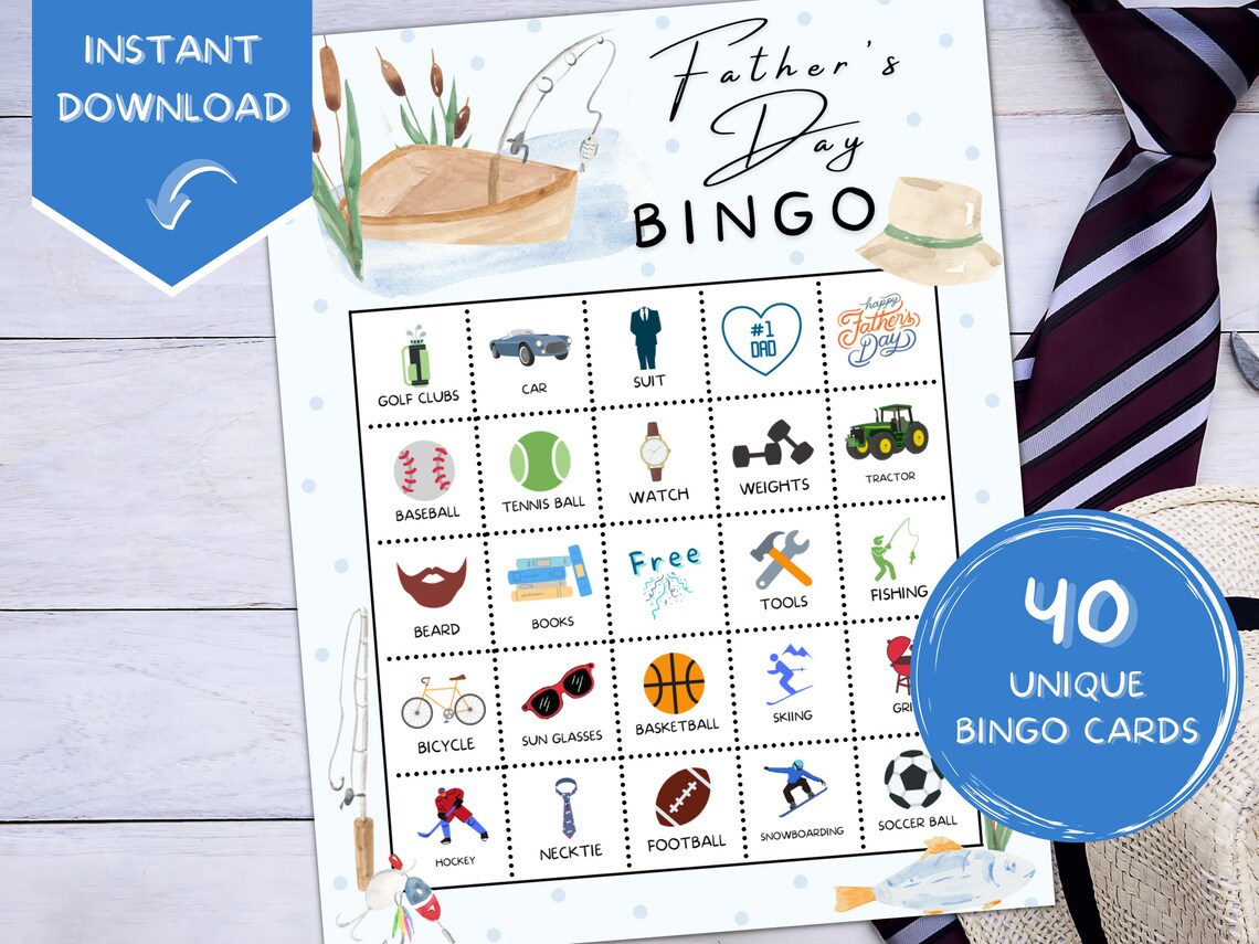 Father's Day Bingo Printable Father's Day Game Dad - Etsy