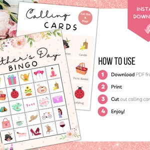 Mother's Day Bingo | Printable Mother's Day Game | Mom Bingo | Mother's ...