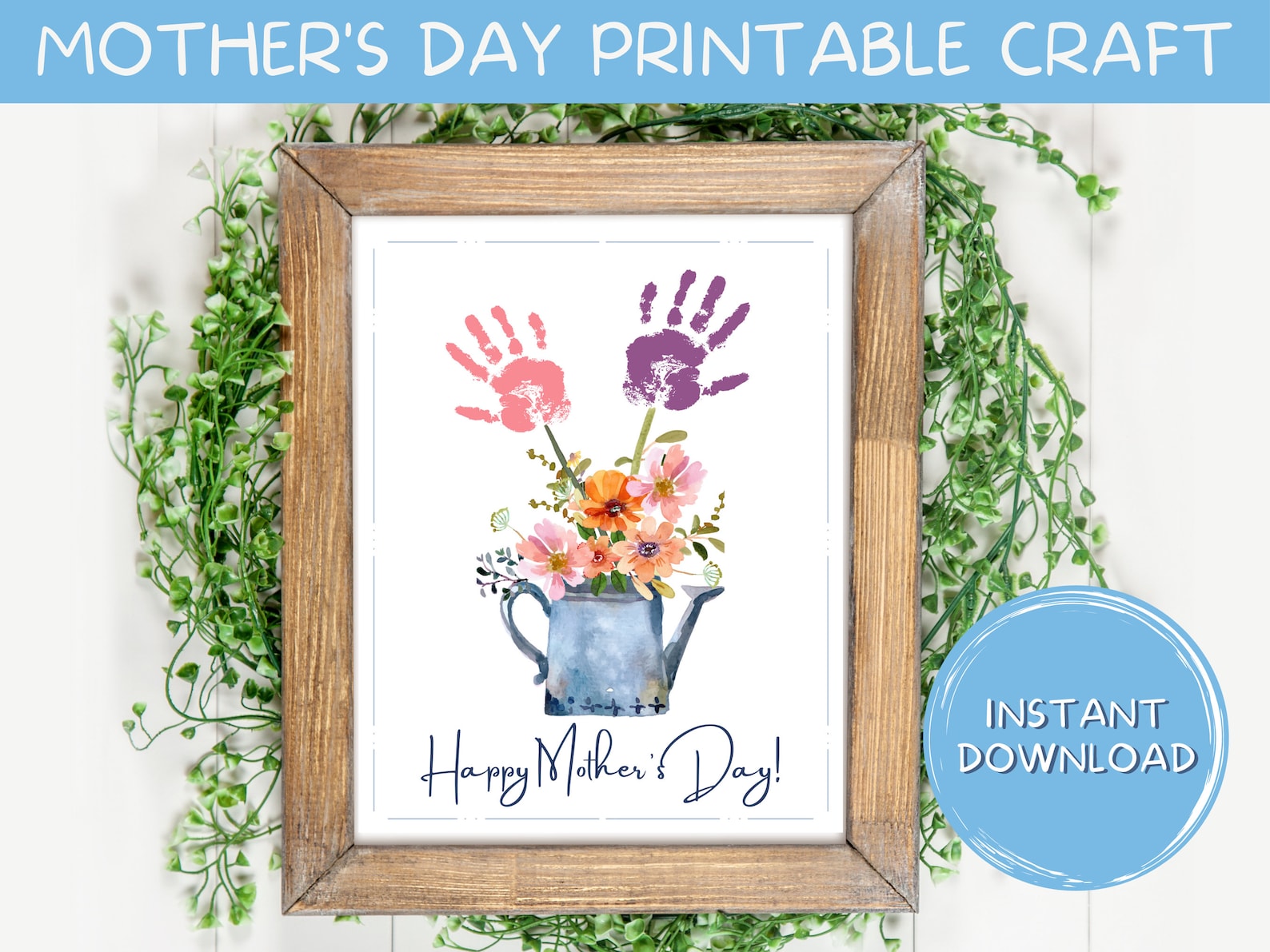 Printable Mother's Day Handprint Craft | Hand Print Art | Mother's Day ...
