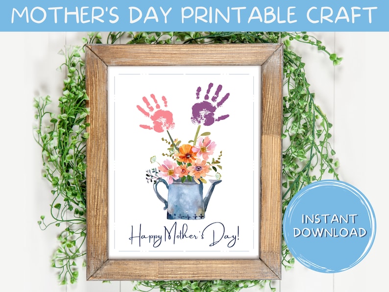 Printable Mother's Day Handprint Craft Hand Print Art Mother's Day ...