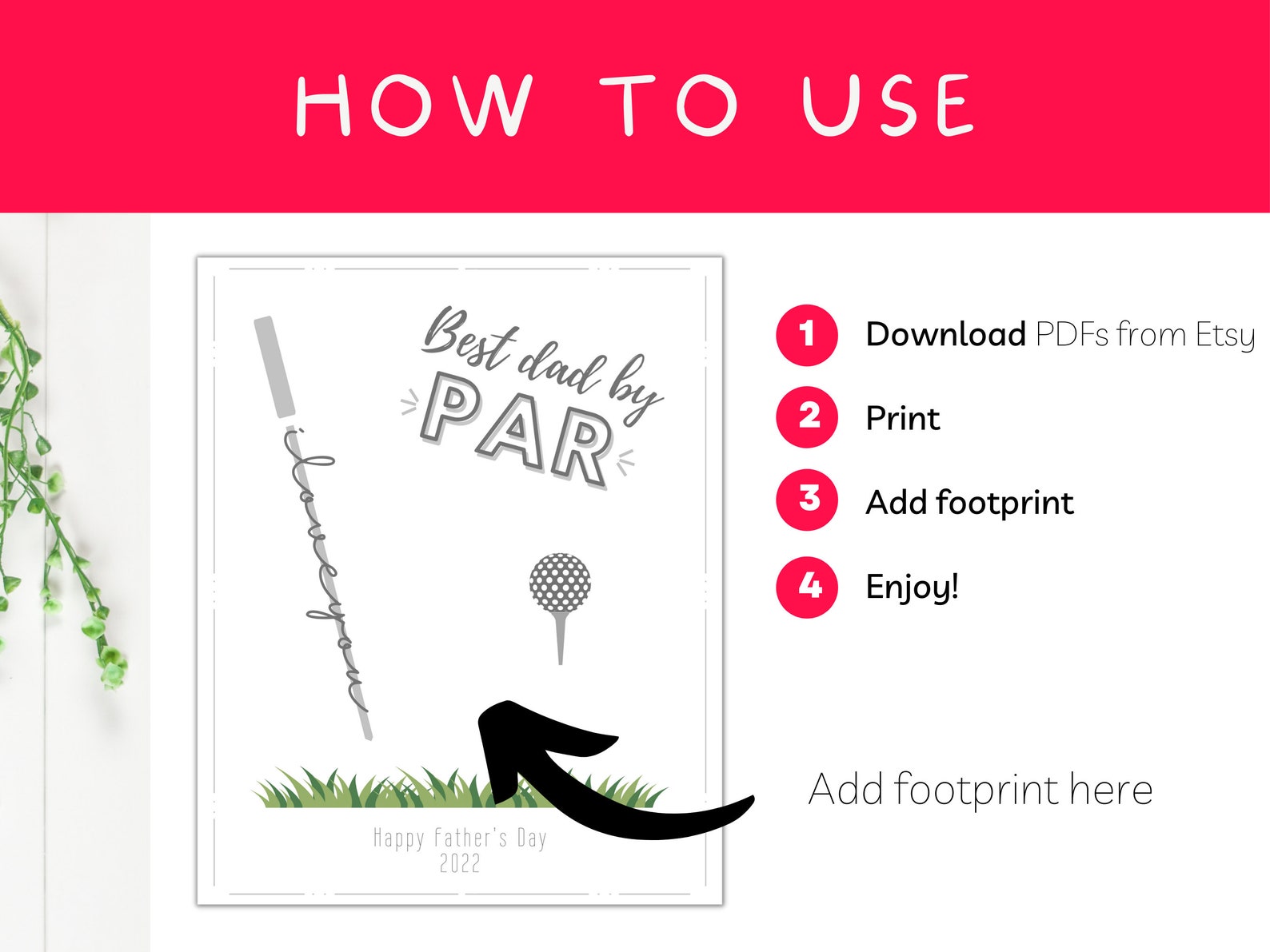 Printable Father's Day Golf Footprint Craft Father's - Etsy