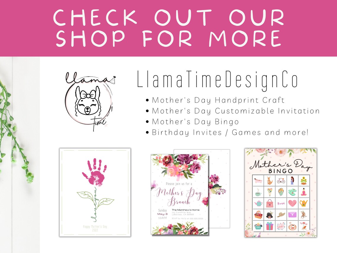 Printable Mother's Day Fingerprint Card | Finger Print Art | Mother's ...