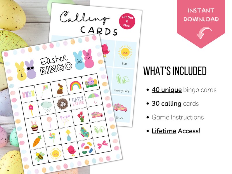 Printable Easter Bingo Peeps Bingo Kids Easter Bingo | Etsy