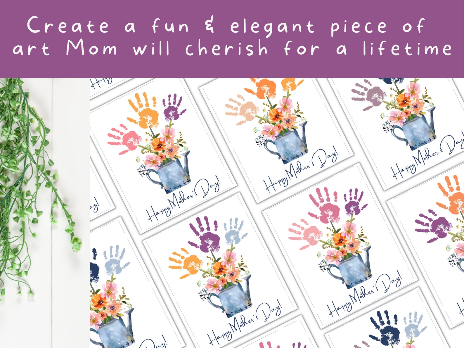 Printable Mother's Day Handprint Craft | Hand Print Art | Mother's Day ...