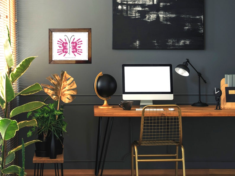 Manualidad imprimible con huella de mano para el Día de la Madre / Arte ...