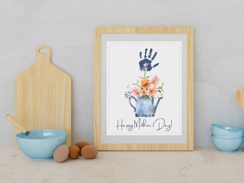 Imprimible artesanía con huellas de manos del Día de la Madre / Arte ...