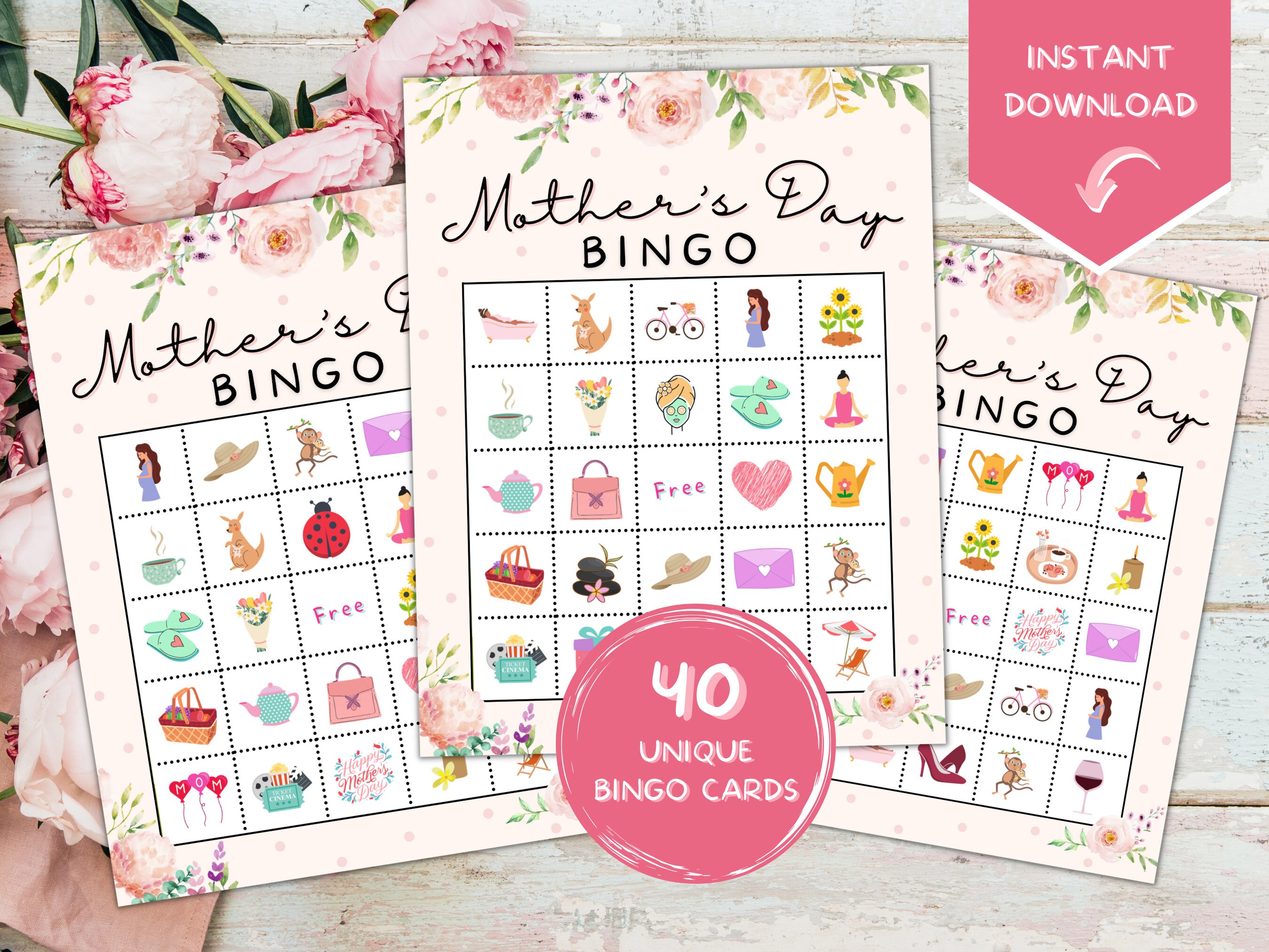 Mother's Day Bingo Printable Mother's Day Game Mom Bingo Mother's Day ...