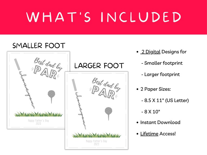 Printable Father's Day Golf Footprint Craft Father's - Etsy