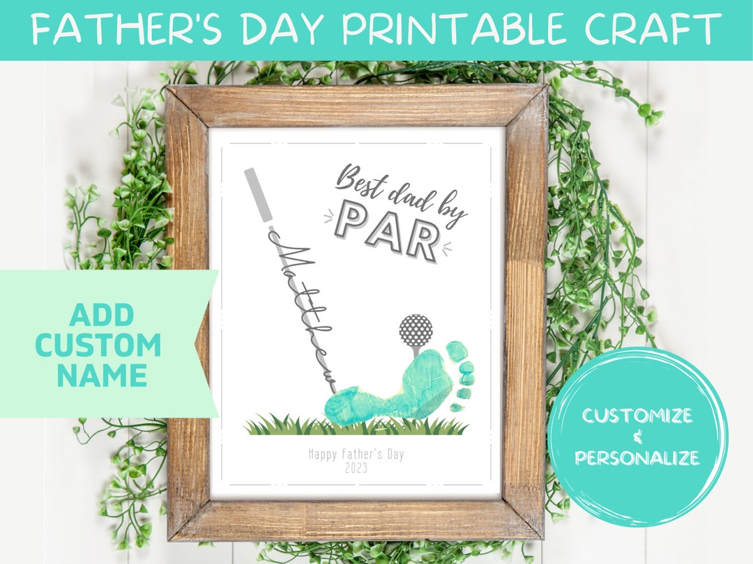 Custom Father's Day Golf Footprint Craft Father's - Etsy