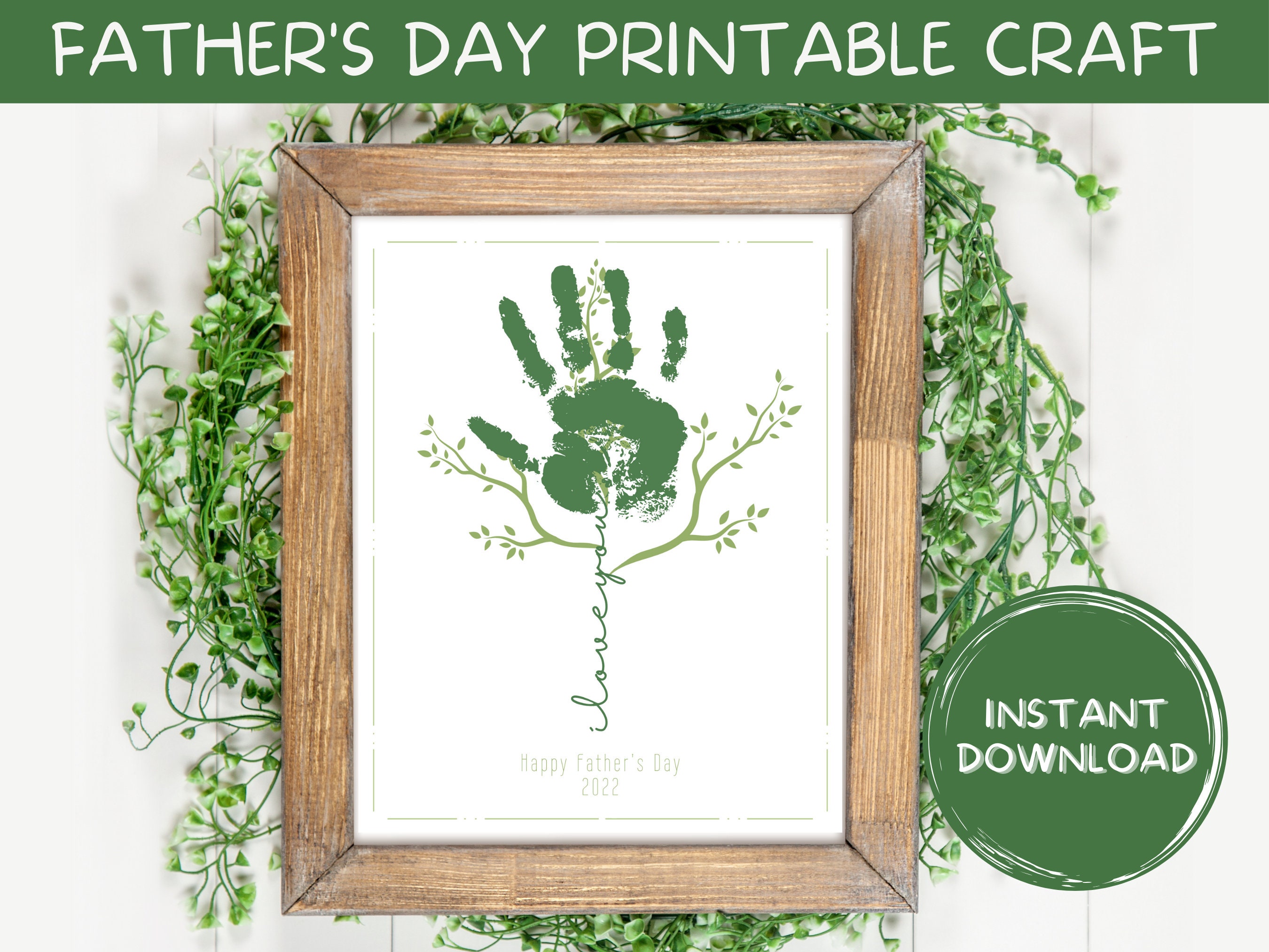 Printable Father's Day Handprint Craft Hand Print Art | Etsy