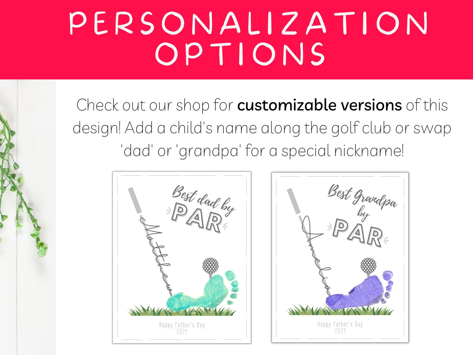 Printable Father's Day Golf Footprint Craft Father's Day Golf Gift ...