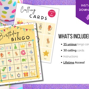 Birthday Bingo | Birthday Party Bingo | Birthday Party Activities and ...