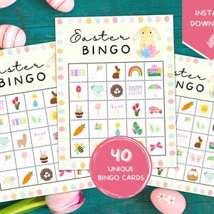 Easter Bingo | Printable Easter Game | Kids Easter Bingo | Bunny Bingo ...