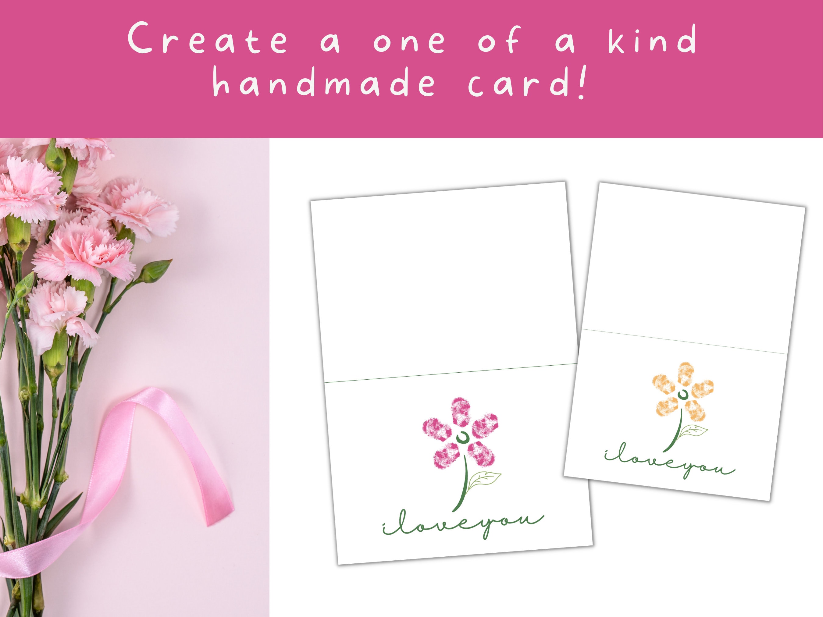 Printable Mother's Day Fingerprint Card | Finger Print Art | Mother's ...
