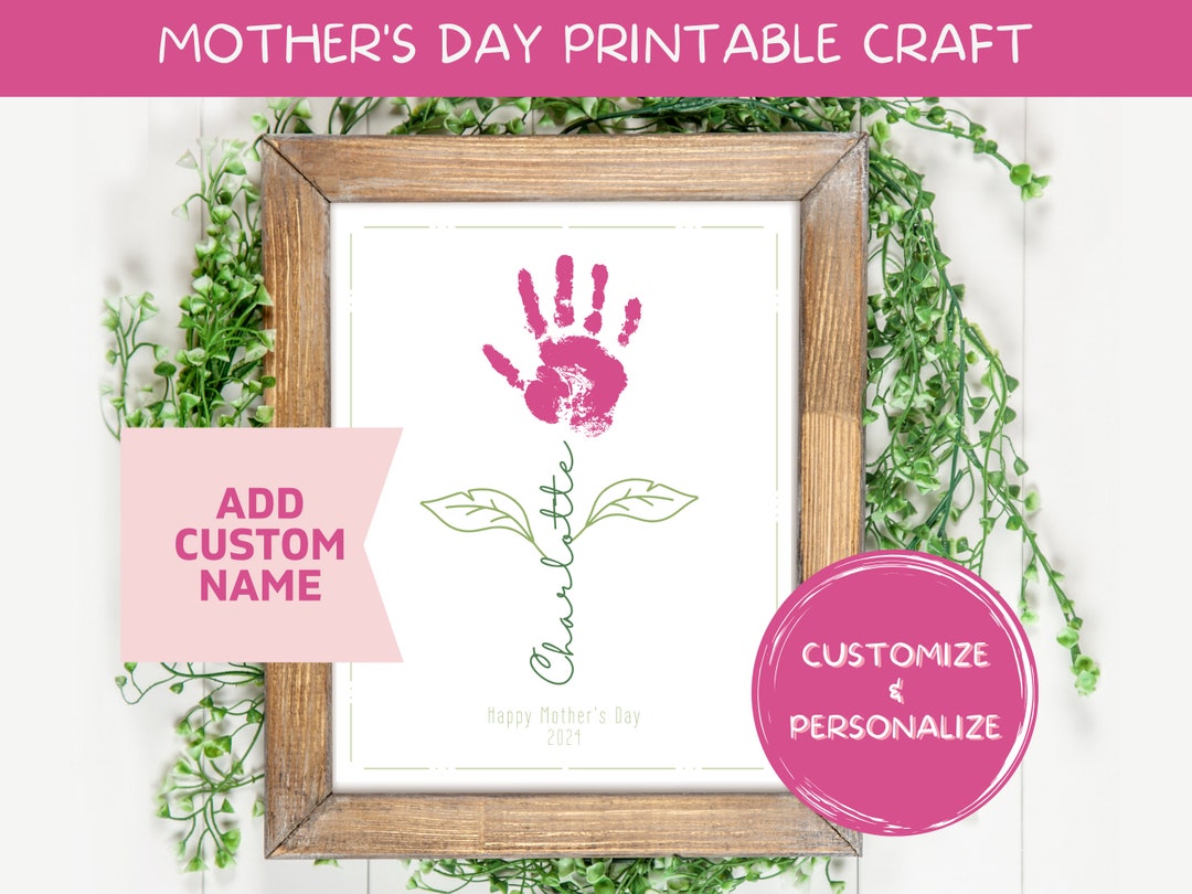 Custom Mother's Day Handprint Craft Hand Print Art Mother's Day ...