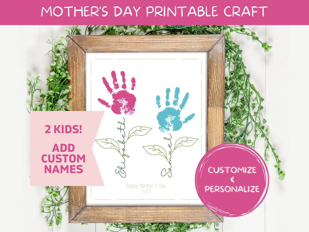Custom Mother's Day Handprints Craft | 2 Kids | Hand Print Art | Mother ...