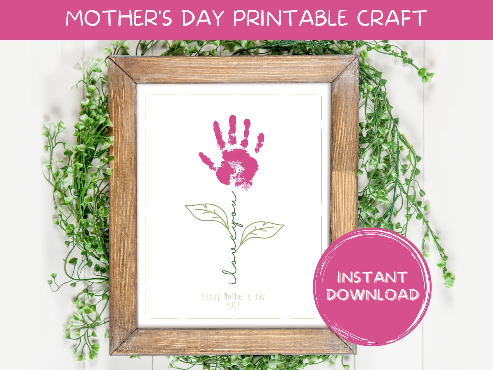 Printable Mother's Day Handprint Craft | Hand Print Art | Mother's Day ...