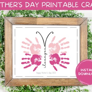 Printable Mother's Day Handprint Craft Butterfly Art - Etsy