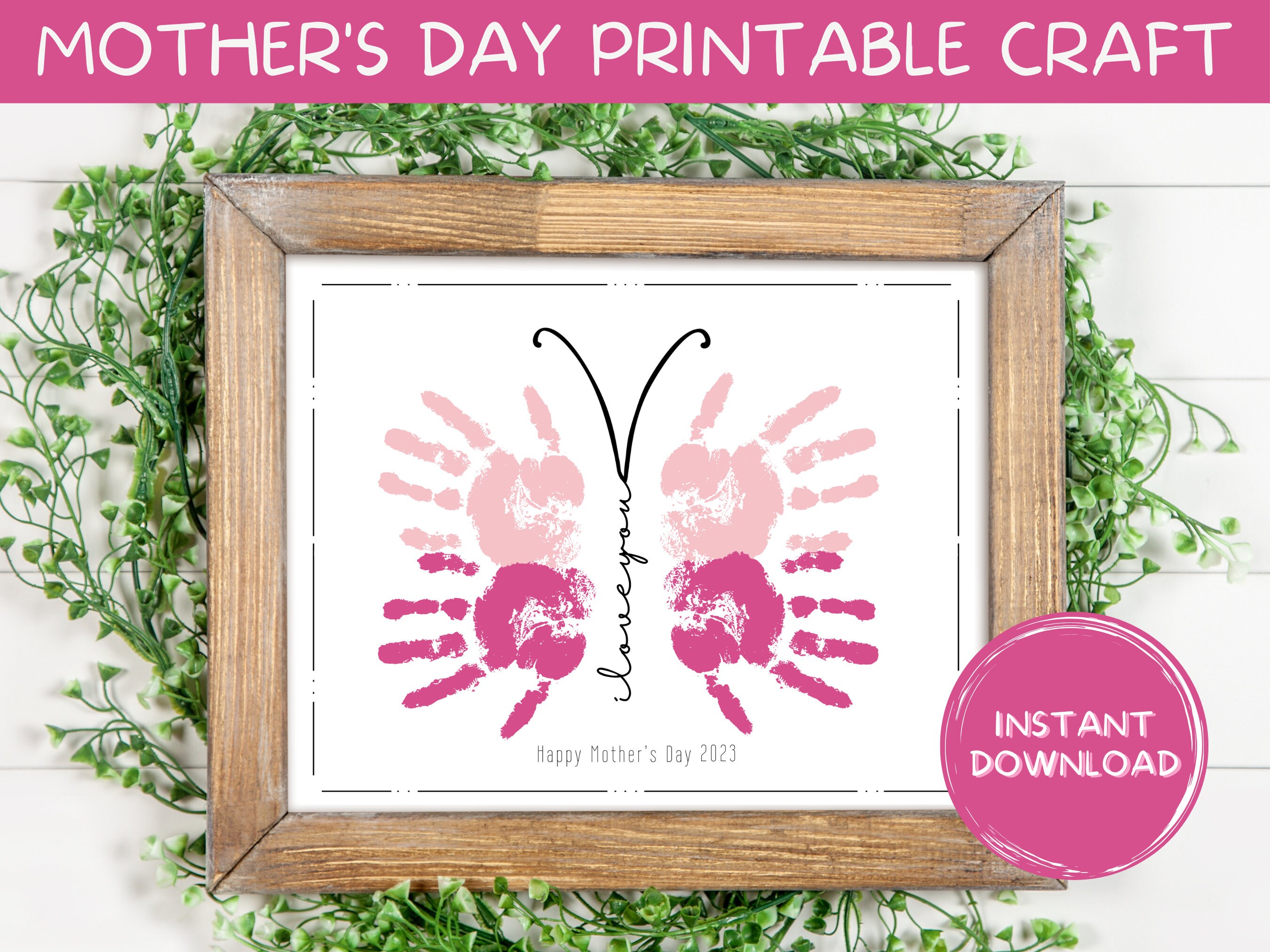 Printable Mother's Day Handprint Craft Butterfly Art - Etsy