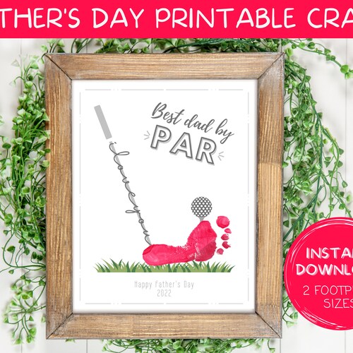 Printable Father's Day Golf Footprint Craft Father's - Etsy