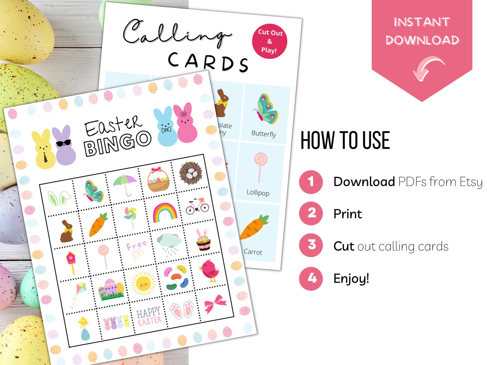 Printable Easter Bingo Peeps Bingo Kids Easter Bingo | Etsy