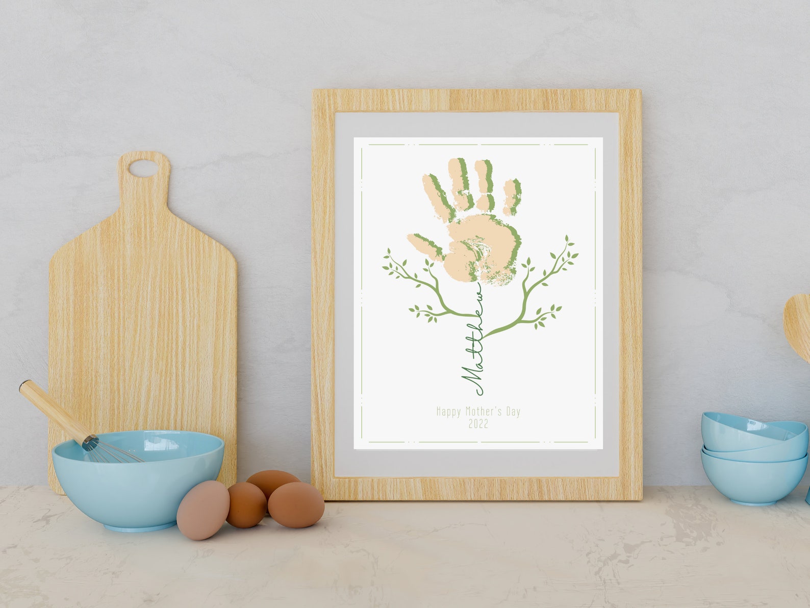 Custom Mother's Day Handprint Craft Tree Handprint Art Mother's Day ...
