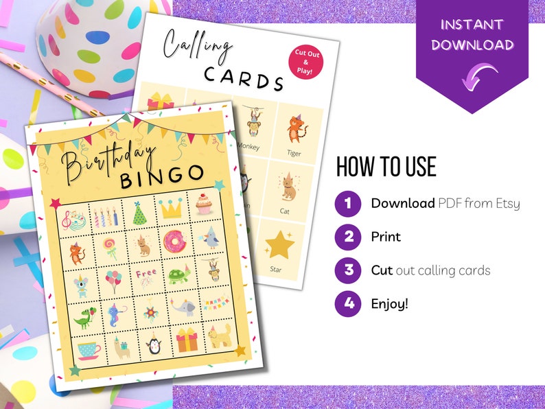 Birthday Bingo | Birthday Party Bingo | Birthday Party Activities and ...