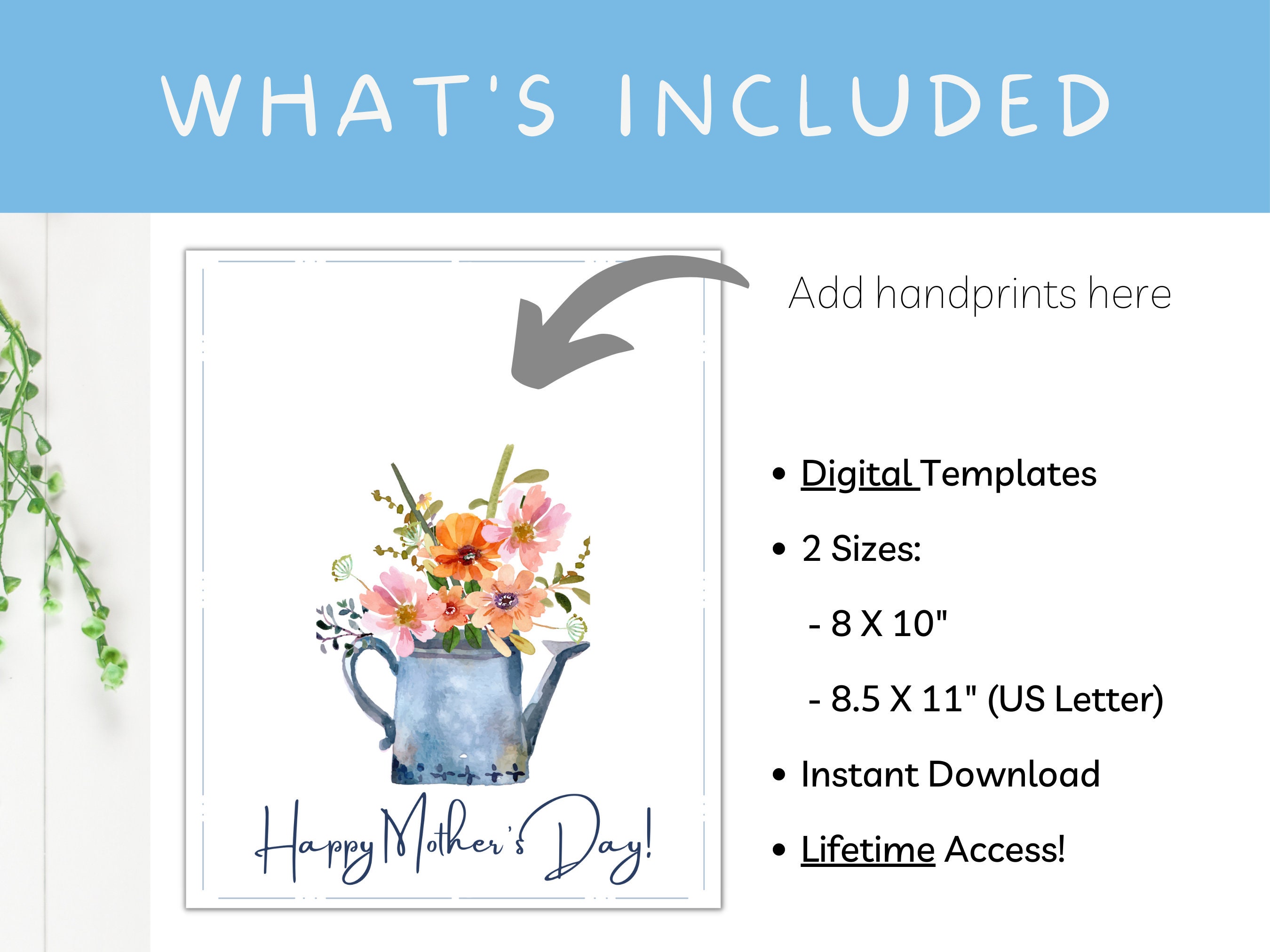 Printable Mother's Day Handprint Craft Hand Print Art Mother's Day ...