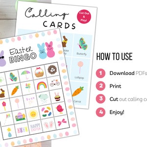 Printable Easter Bingo | Peeps Bingo | Kids Easter Bingo | Easter Game ...