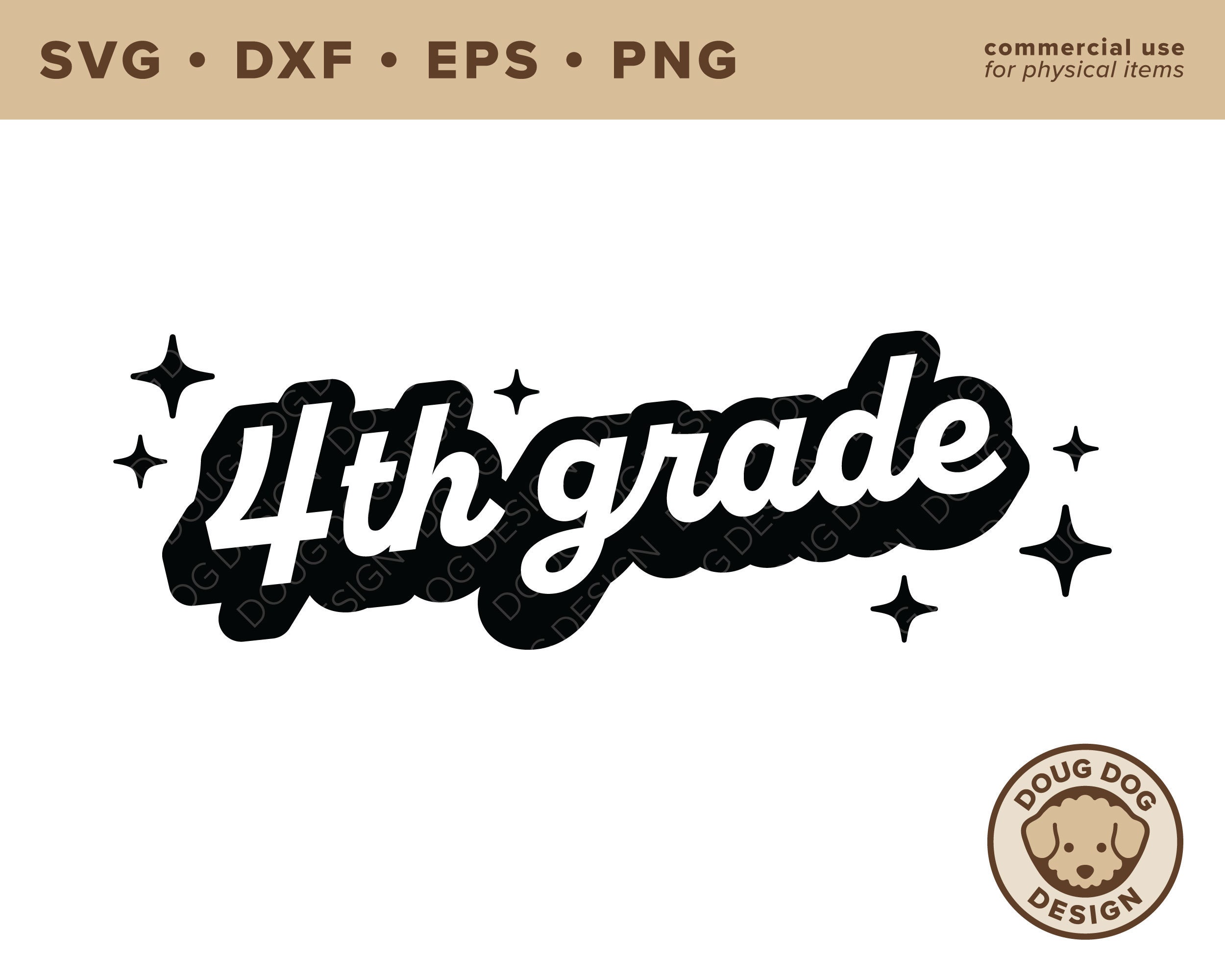 4th Grade SVG Cut File - Back to School Svg - Fourth Teacher Png Dxf ...