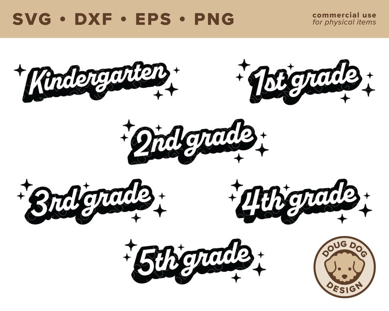 K-5 SVG Bundle - Kindergarten 1st 2nd 3rd 4th 5th Grade SVG Cut Files ...
