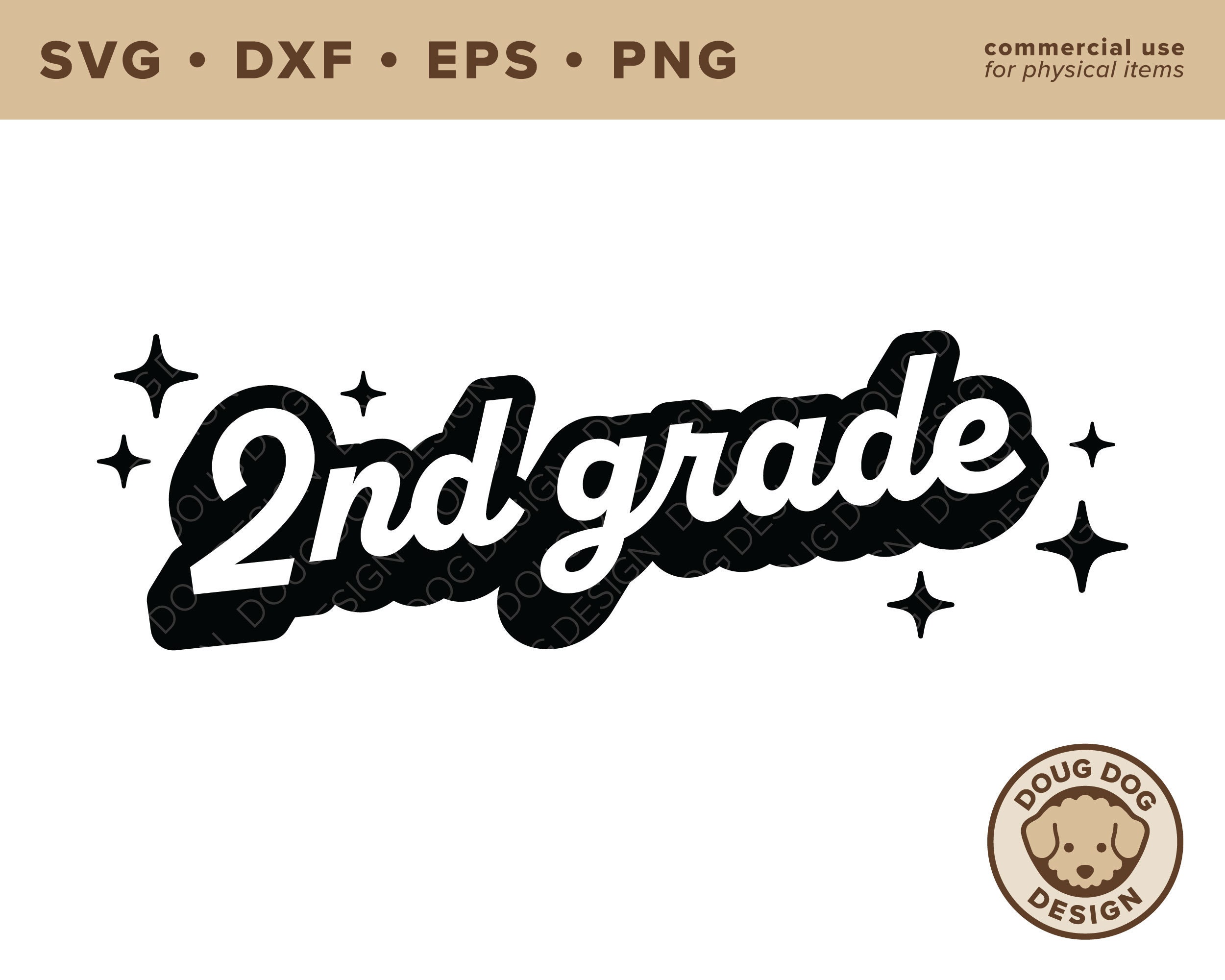 2nd Grade SVG Cut File - Back to School Svg - Second Teacher Png Dxf ...