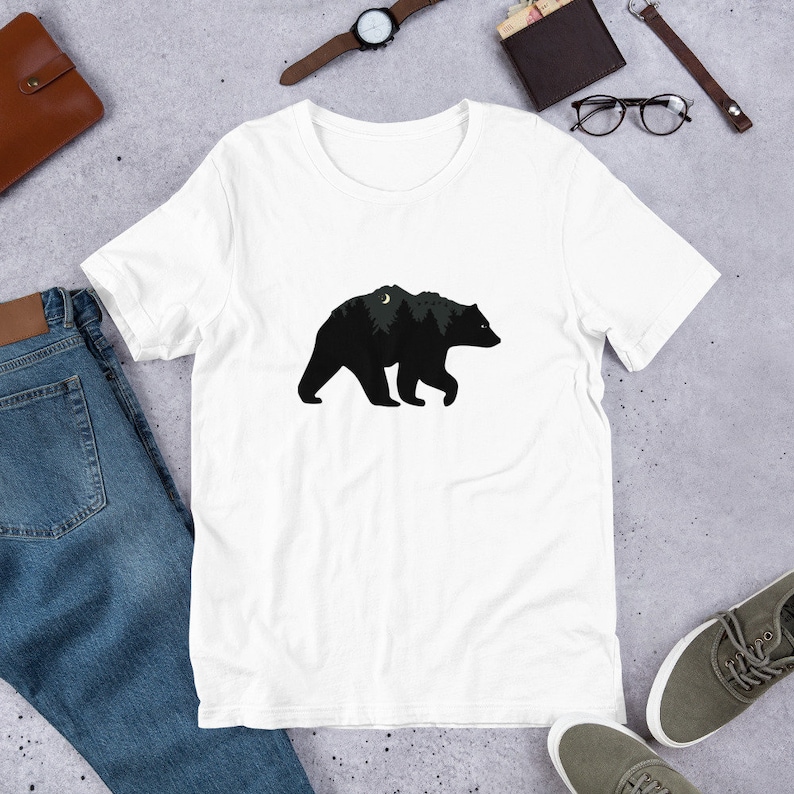 Bear Woods T-shirt Bear Shirt Tree Shirt Nature Shirt Woods Forest - Etsy
