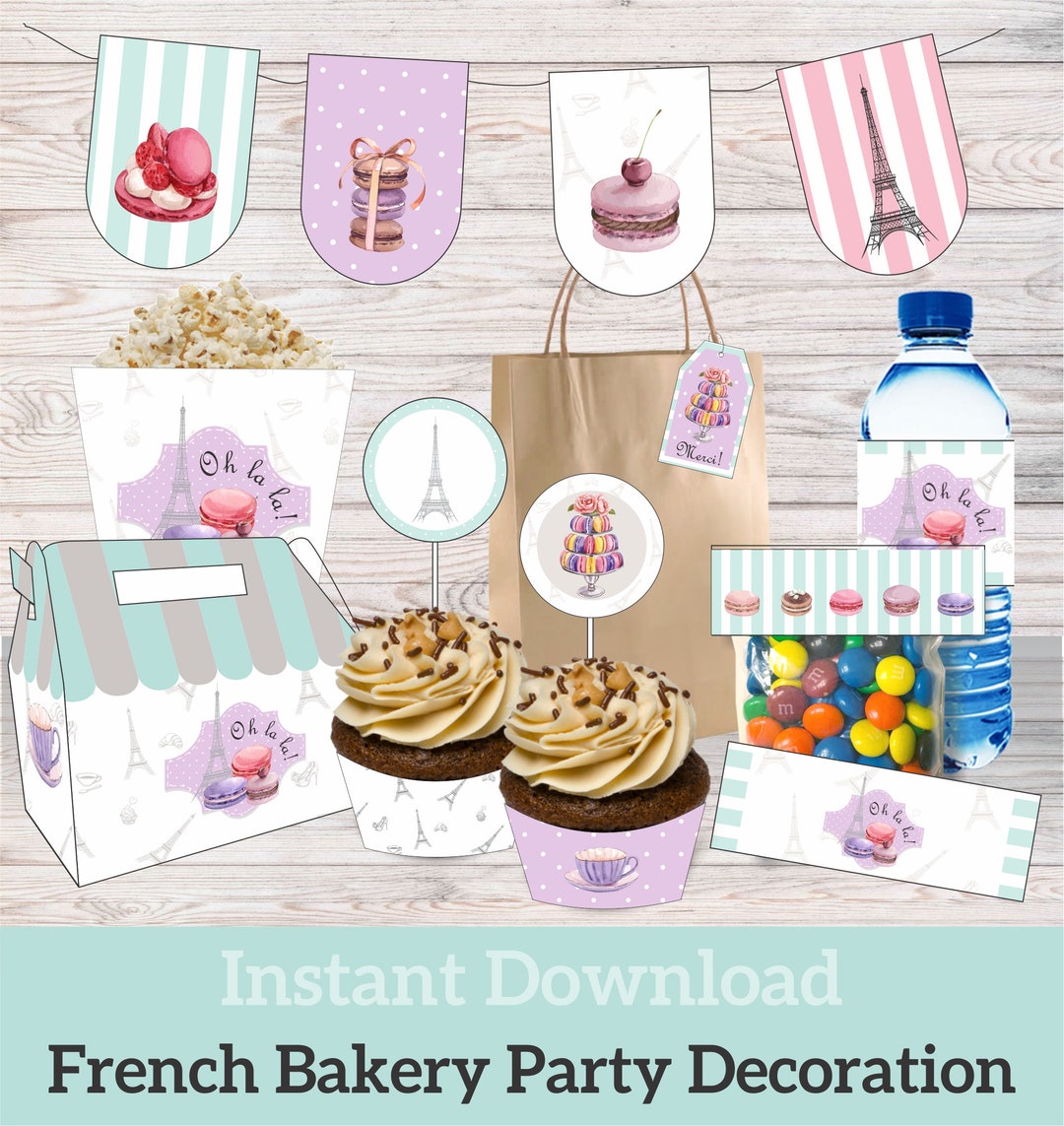 French Bakery Style Party, French Party Decorations, Paris Birthday ...