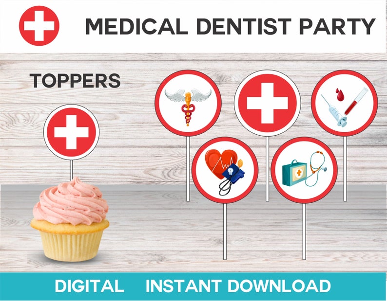 Medical Theme Party Decorations, MD Birthday Party, Printable Doctors ...