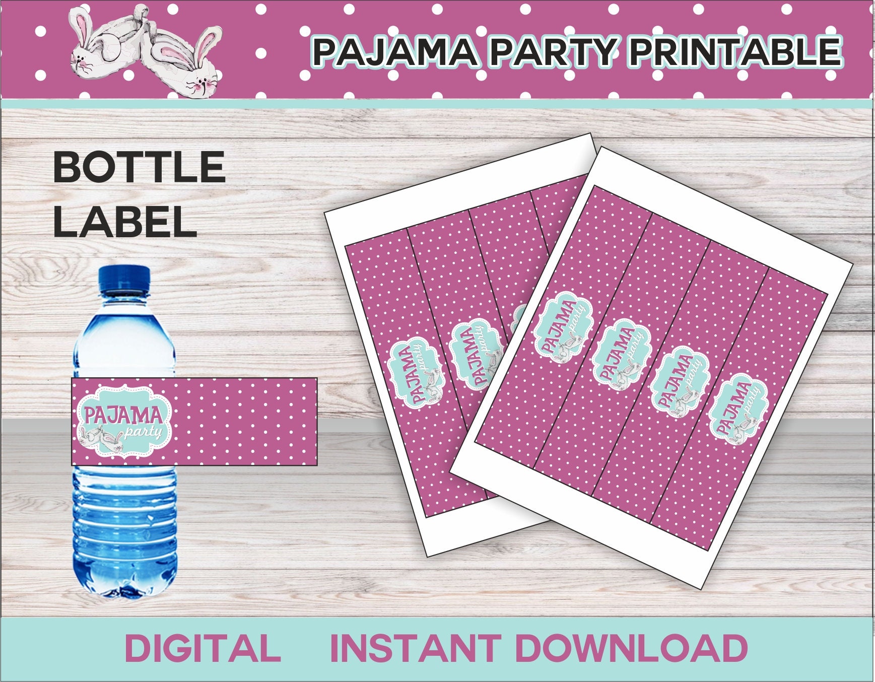 Pajama Party Decorations, Sleepover Birthday Party, Printable Pajama ...