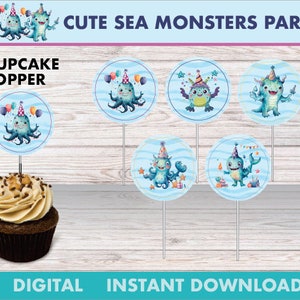 Cute Sea Monsters Style Party, Sea Monsters Decorations, Printable ...