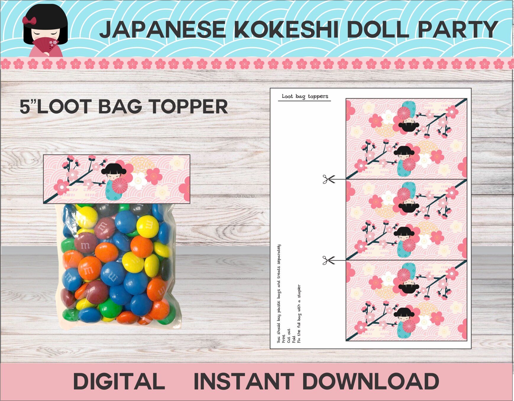 Japanese Style Party, Kokeshi Party Decorations, Traditional Birthday ...