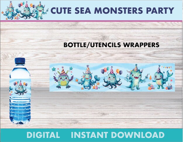 Cute Sea Monsters Style Party, Sea Monsters Decorations, Printable ...