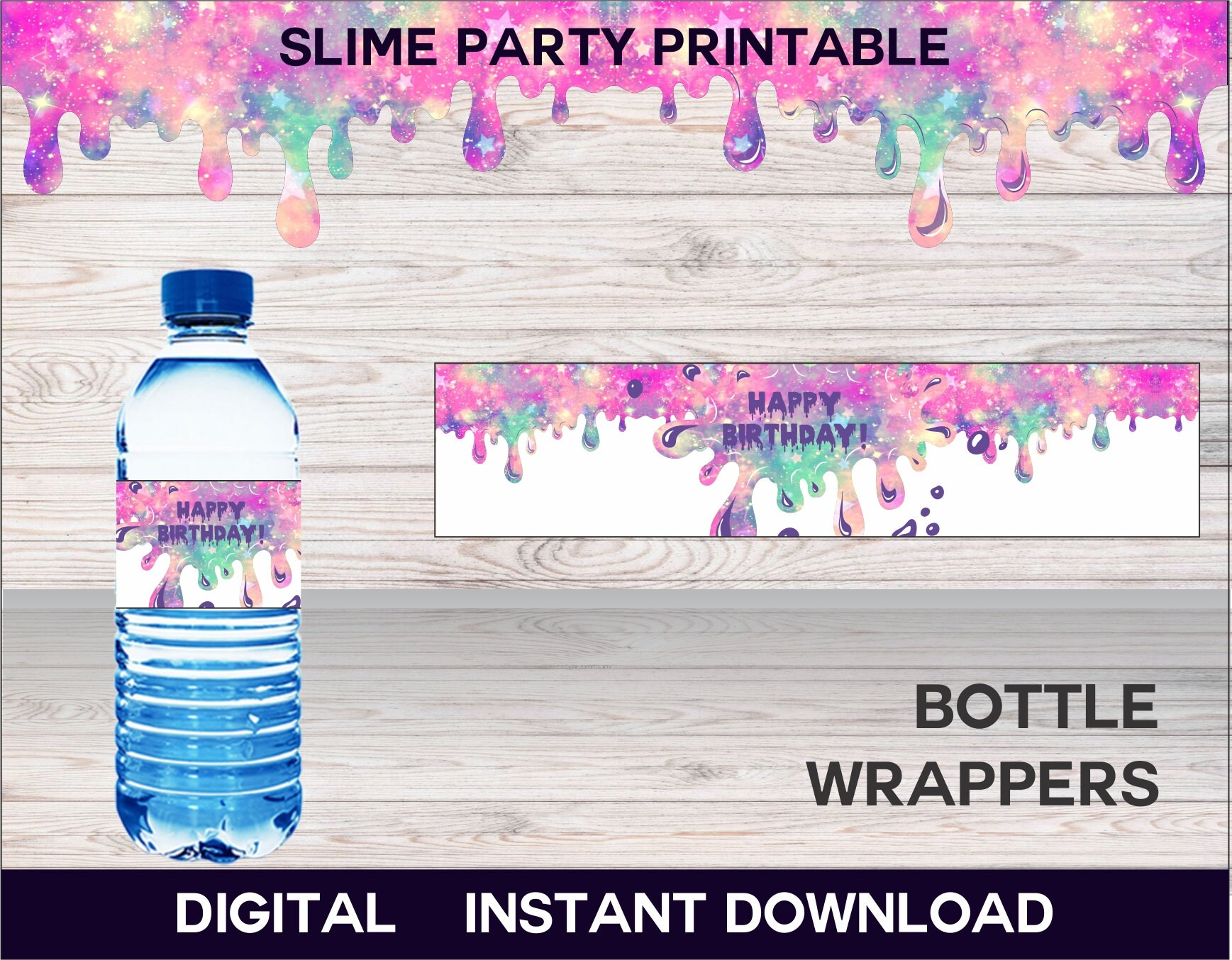 Slime Theme Party Decorations, Slime Birthday Party, Printable Birthday ...
