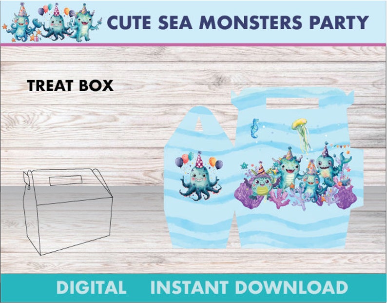 Cute Sea Monsters Style Party, Sea Monsters Decorations, Printable ...