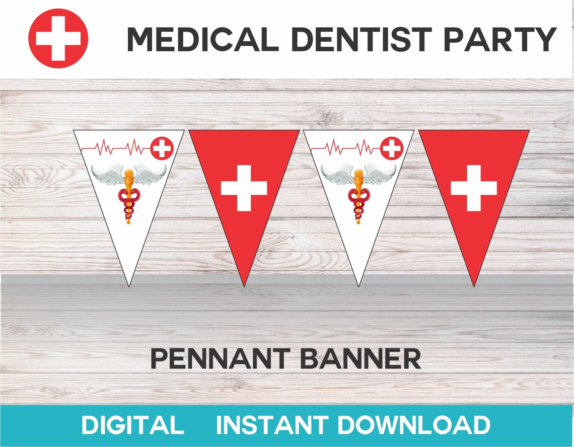 Medical Theme Party Decorations MD Birthday Party Printable - Etsy