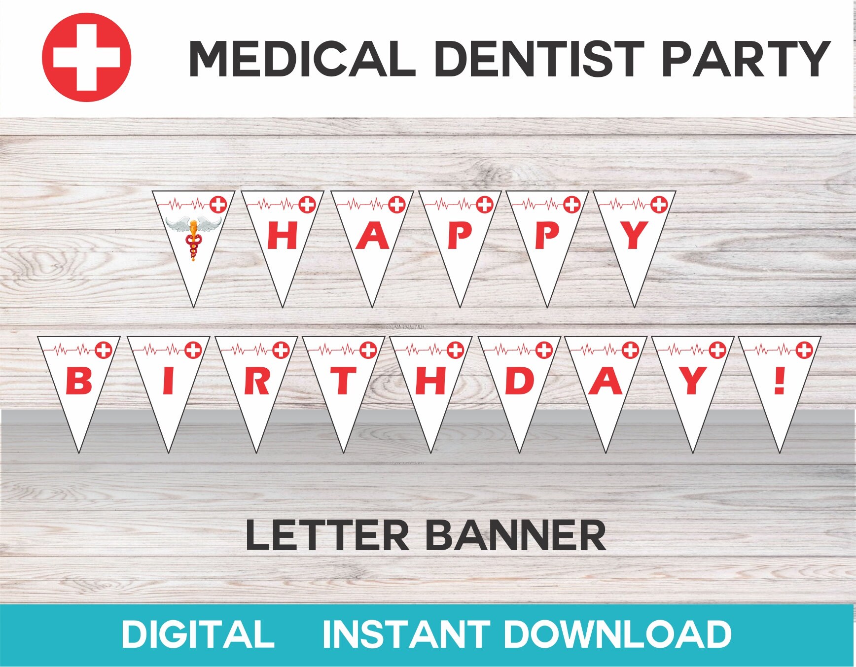 Medical Theme Party Decorations MD Birthday Party Printable - Etsy