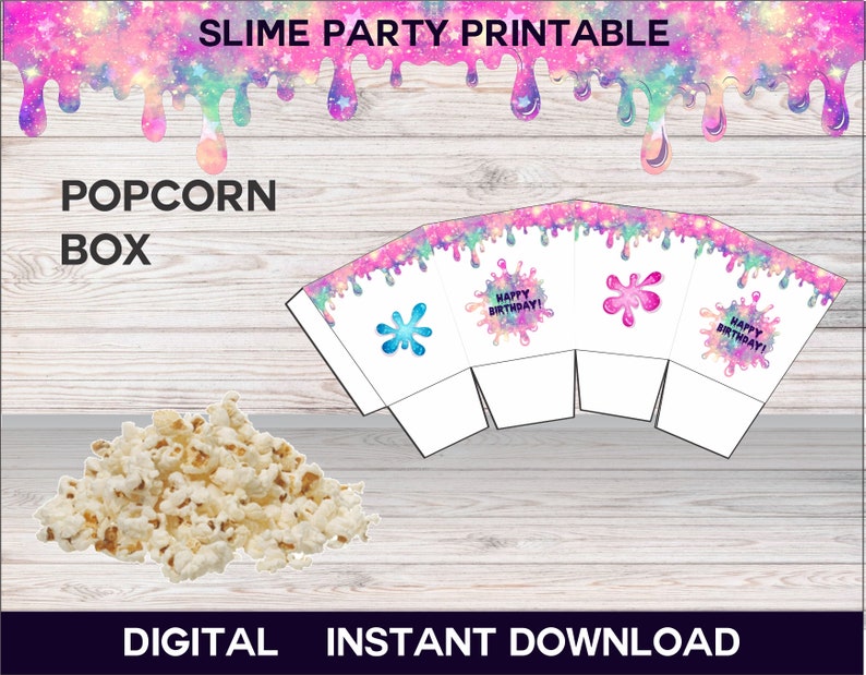 Slime Theme Party Decorations, Slime Birthday Party, Printable Birthday ...