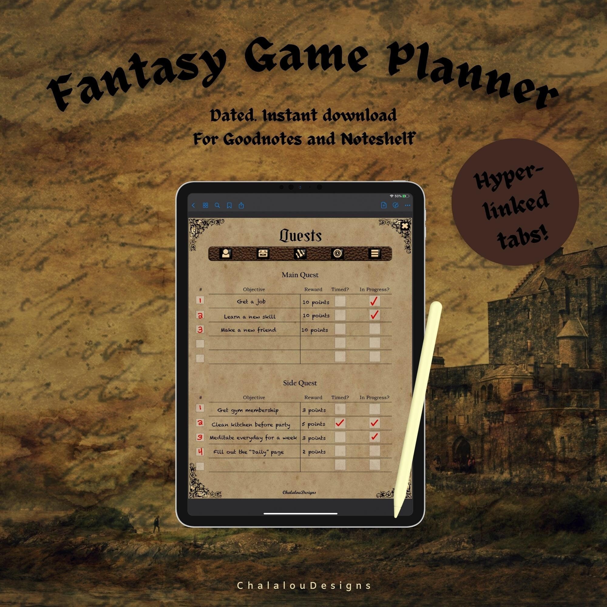 2024 Fantasy Game Planner, Digital Planner, Motivational Planner ...